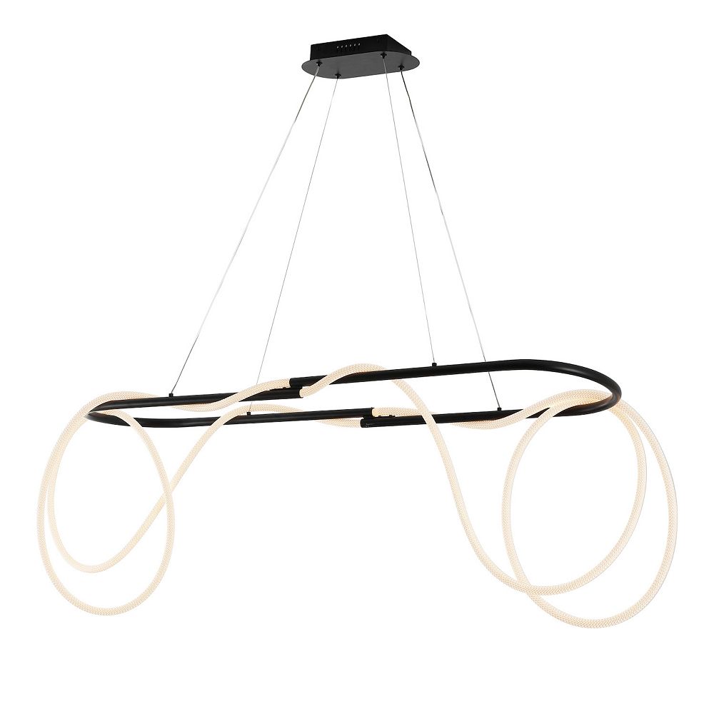 Lisette Contemporary Minimalist Adjustable Silicone Rope Metal Dimmable ...