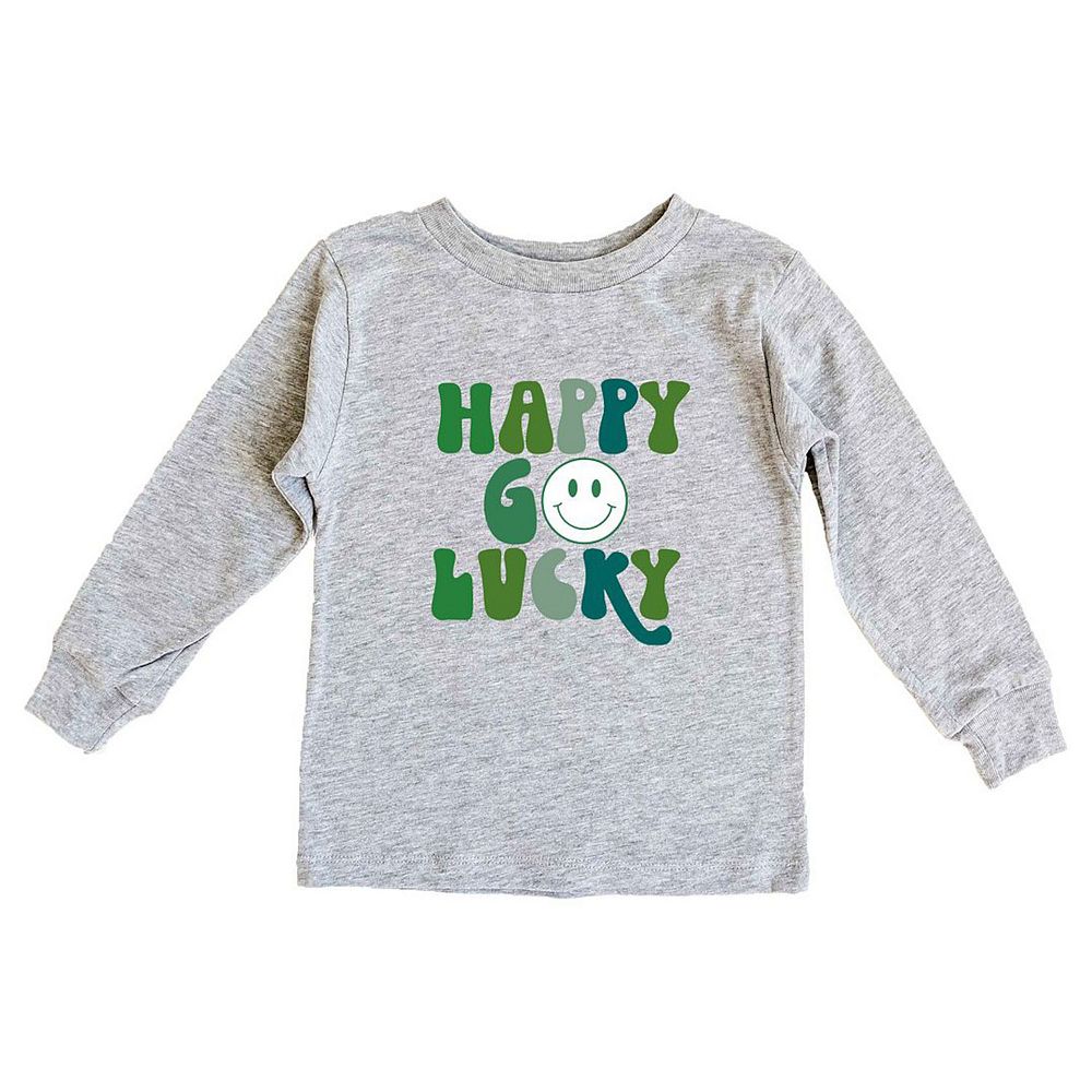 Happy Go Lucky Smiley Face Toddler Long Sleeve Graphic Tee