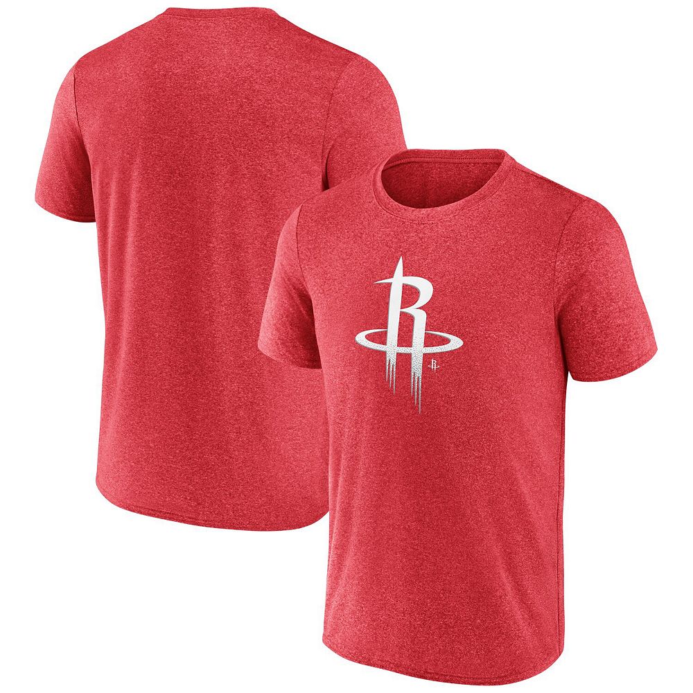 Men's Fanatics Heather Red Houston Rockets Iconic Overtime T-Shirt