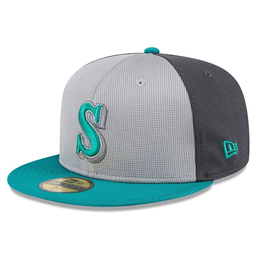 Men's New Era Gray/Aqua Seattle Mariners 2025 Batting Practice 59FIFTY ...