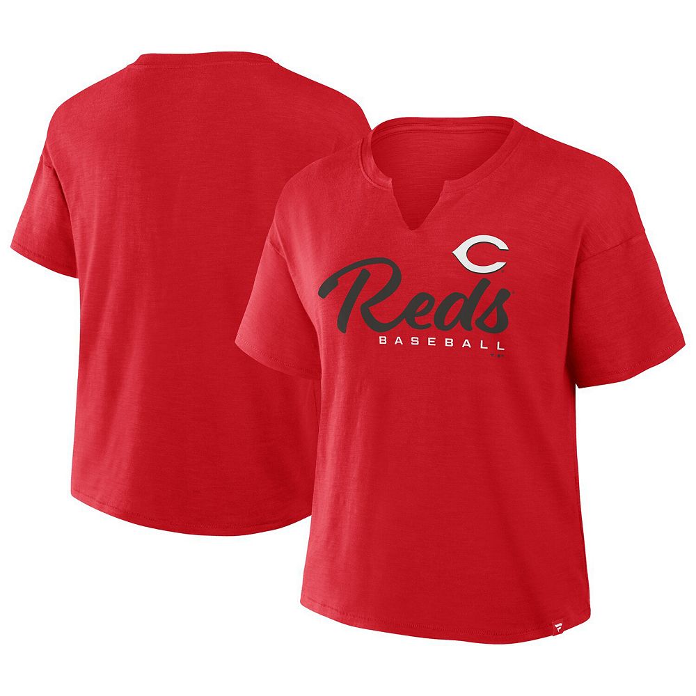 Women's Fanatics Red Cincinnati Reds Fan Fave Stadium Slub Boxy T-Shirt