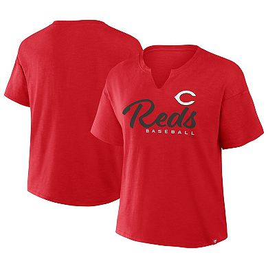 Women's Fanatics Red Cincinnati Reds Fan Fave Stadium Slub Boxy T-Shirt