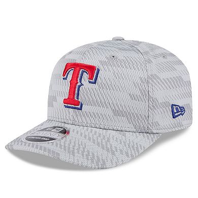 Men's New Era Gray Texas Rangers 2025 MLB Clubhouse 9SEVENTY Stretch ...