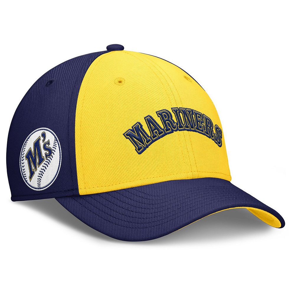 Men's Nike Navy/Gold Seattle Mariners Rise Swoosh Performance Flex Hat