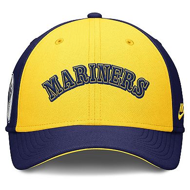 Men's Nike Navy/Gold Seattle Mariners Rise Swoosh Performance Flex Hat
