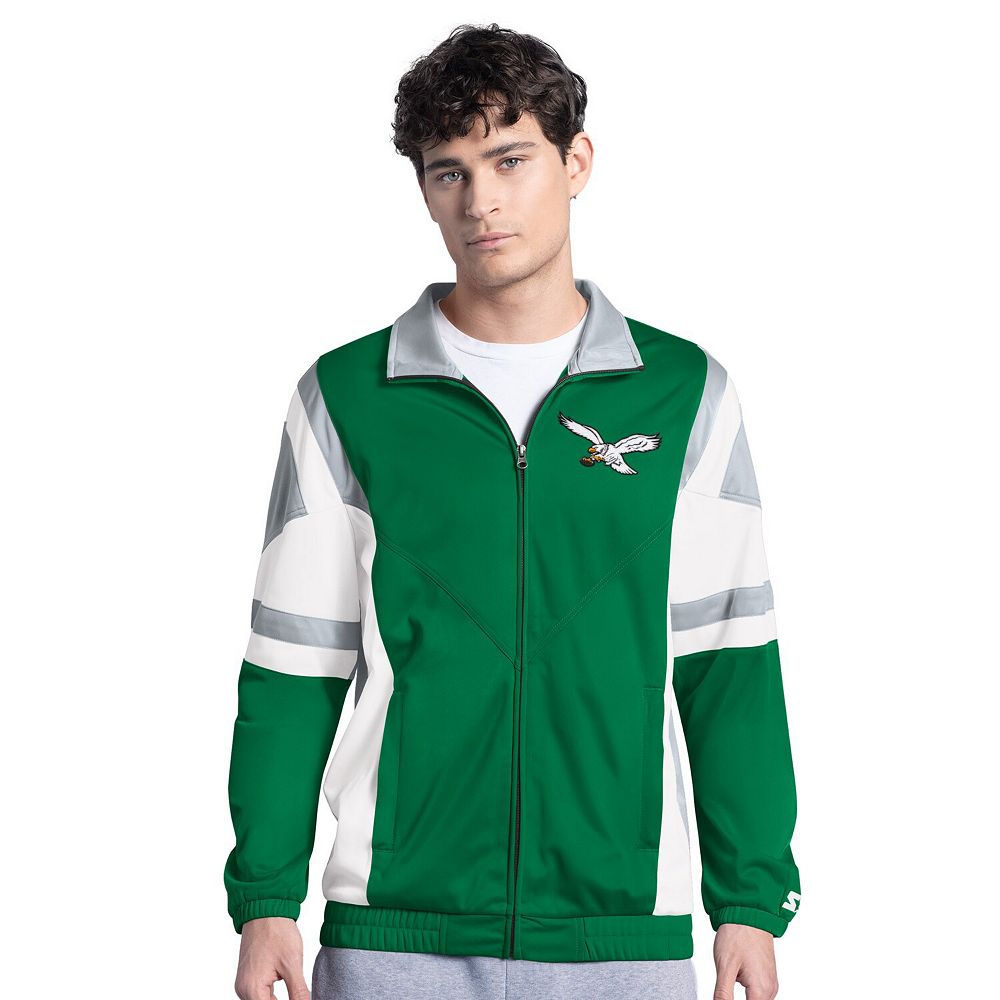 Men's Starter Green Philadelphia Eagles Contender Vintage Logo Full-Zip ...