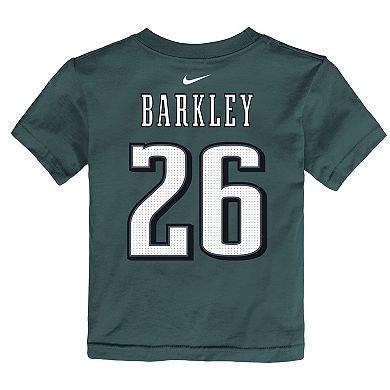 Toddler Nike Saquon Barkley Midnight Green Philadelphia Eagles Super Bowl LIX Player Name ...