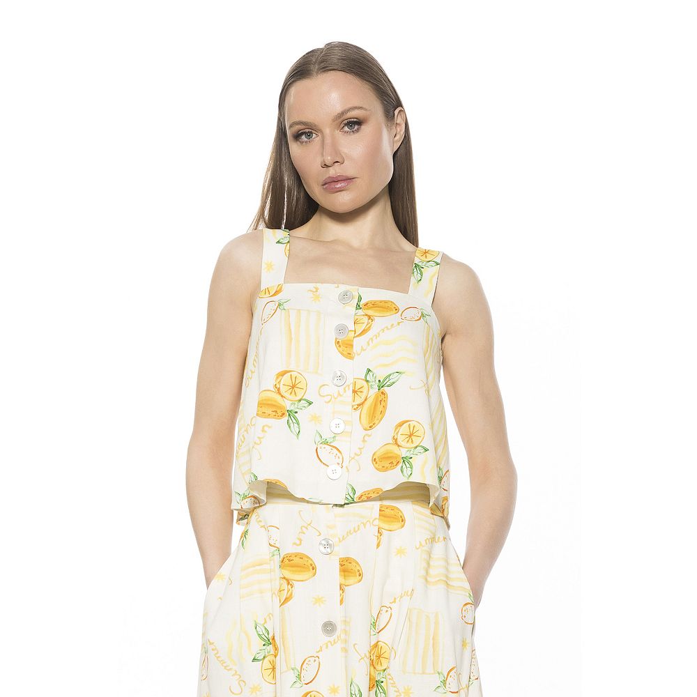 Women's ALEXIA ADMOR Elena Button Down Trapeze Tank Top
