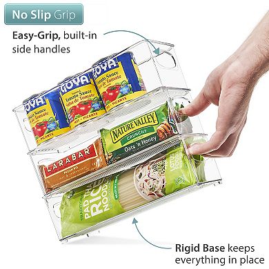 Sorbus 2 Pack Narrow Stackable Clear Bins with Handles- for Kitchen ...