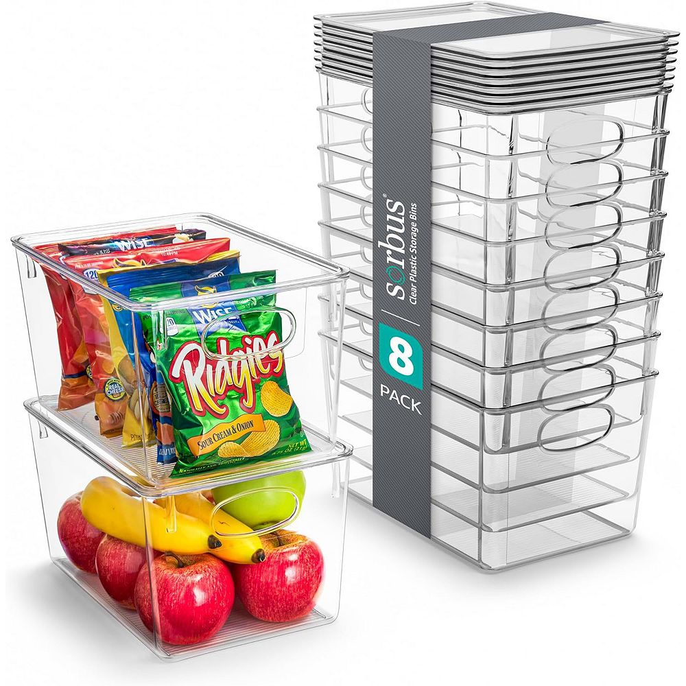 Sorbus Large Plastic Storage Bins with Lids - for Kitchen Organization ...