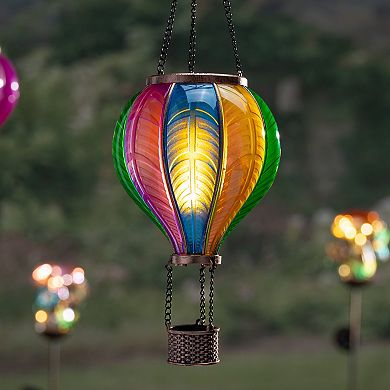 Gerson Hot Air Balloon Solar Hanging Decor 2-piece Set