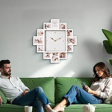 American Art Décor 20 in. White Collage Wall Clock