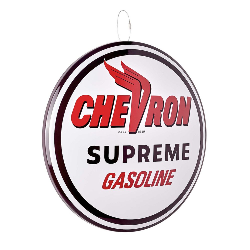 American Art Décor Chevron Supreme Gasoline Metal Sign