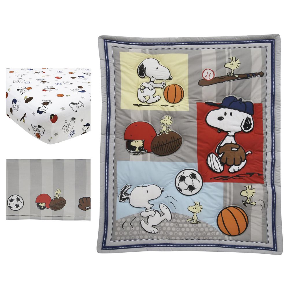 Bedtime Originals Snoopy Sports 3-Piece Crib Bedding Set