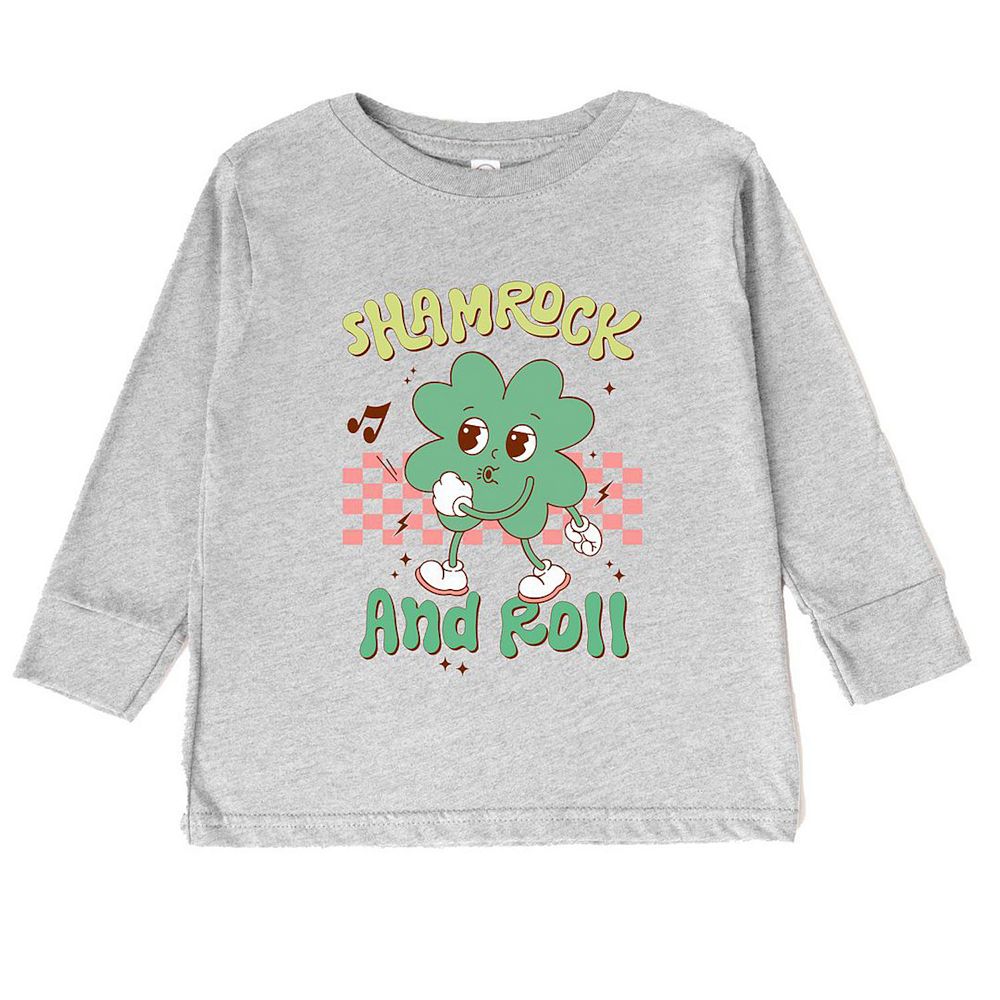 Shamrock And Roll Youth Long Sleeve Graphic Tee
