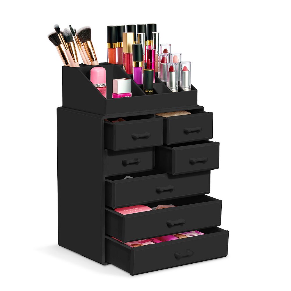 Sorbus Medium 7 Drawer Makeup Organizer Case with Lipstick Slots & Makeup Brush Holders