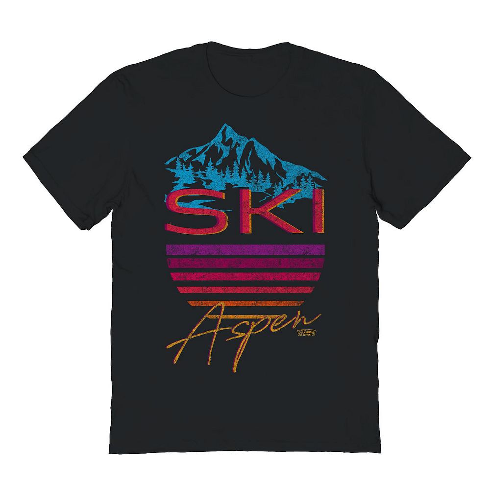 Men's Ski Aspen Black Graphic Tee