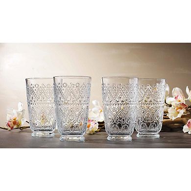 Home Essentials Aria 4-pk. Highball Textured Glass Set