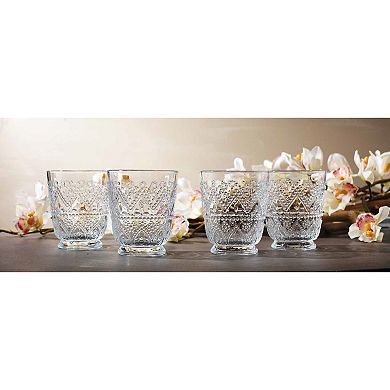 Home Essentials Aria 4-pk. Textured Double Old Fashioned Glass Set