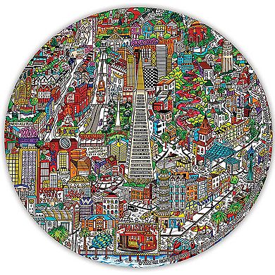 TCG Toys Spin Flip Puzzle: Charles Fazzino 2L- 14 Rings 2-In-1 Double ...