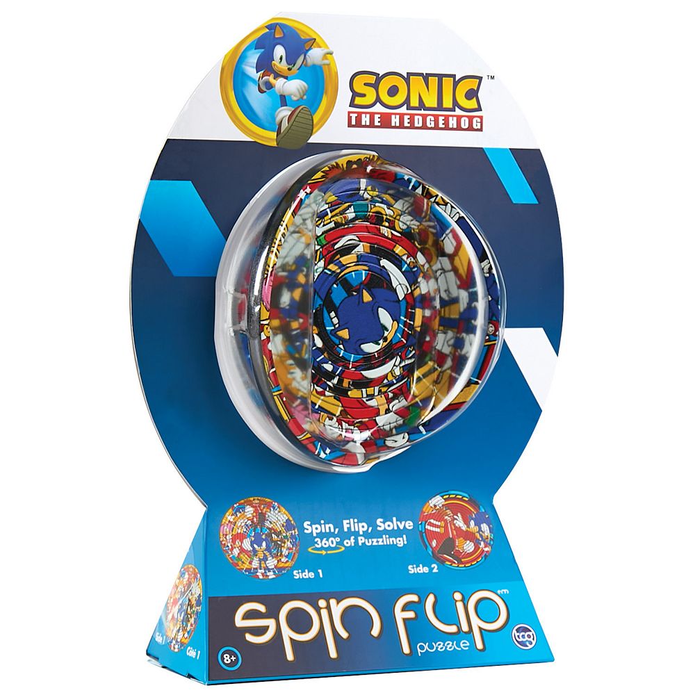 TCG Toys Spin Flip Puzzle: Sonic & Dr. Eggman 12 Rings 2-In-1 Double ...