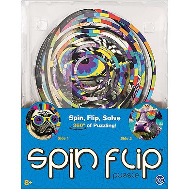 TCG Toys Spin Flip: Puzzle Hippy Dog & Cow 14 Rings 2-In-1 Double-Sided ...