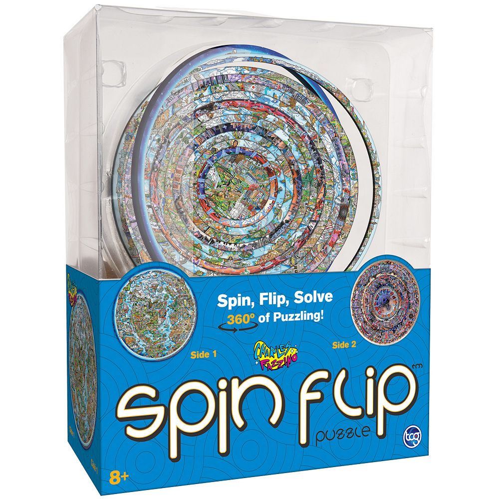 TCG Toys Spin Flip Puzzle: Charles Fazzino 14 Rings 2-In-1 Double-Sided ...