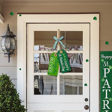Glitzhome 24"H St. Patrick's High-quality Wooden Doorknob Hanging Decor