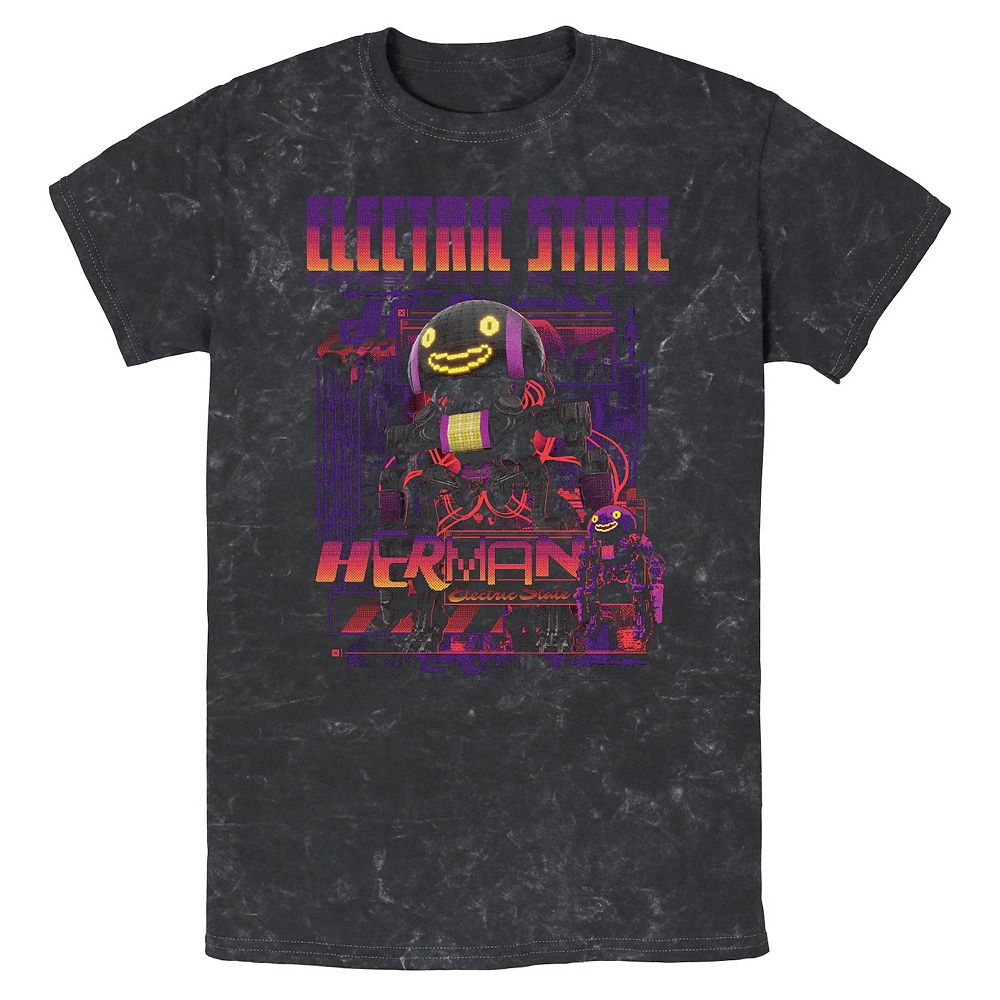 Men's The Electric State Glitch Herman Mineral Wash Graphic Tee