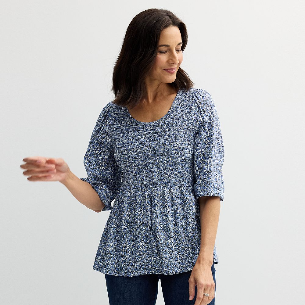 Three Quarter Sleeve Kohls Womens Tops