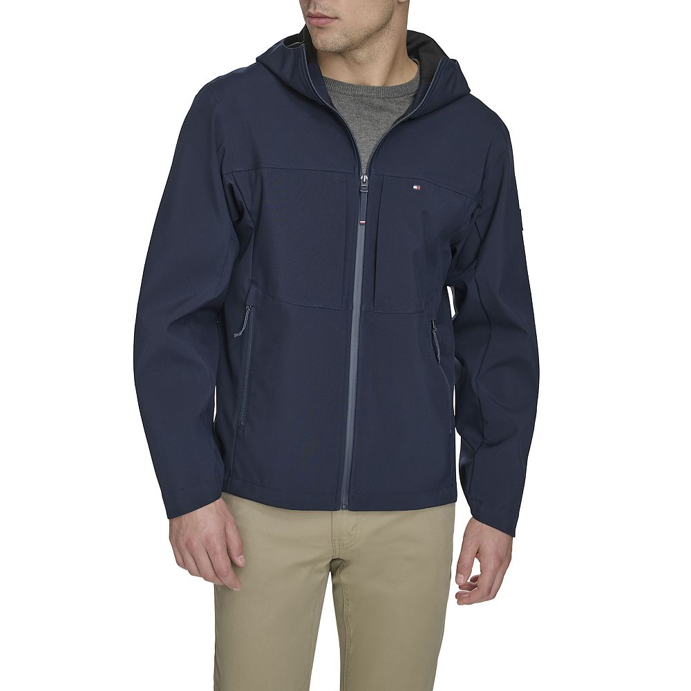 Men's Tommy Hilfiger Soft Shell Hooded Water Resistant Midweight Jacket