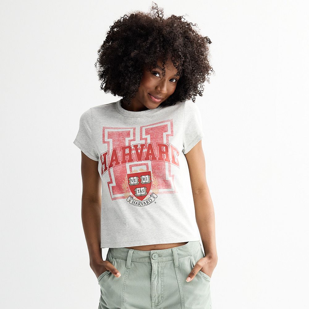 Juniors' Harvard Graphic Baby Tee