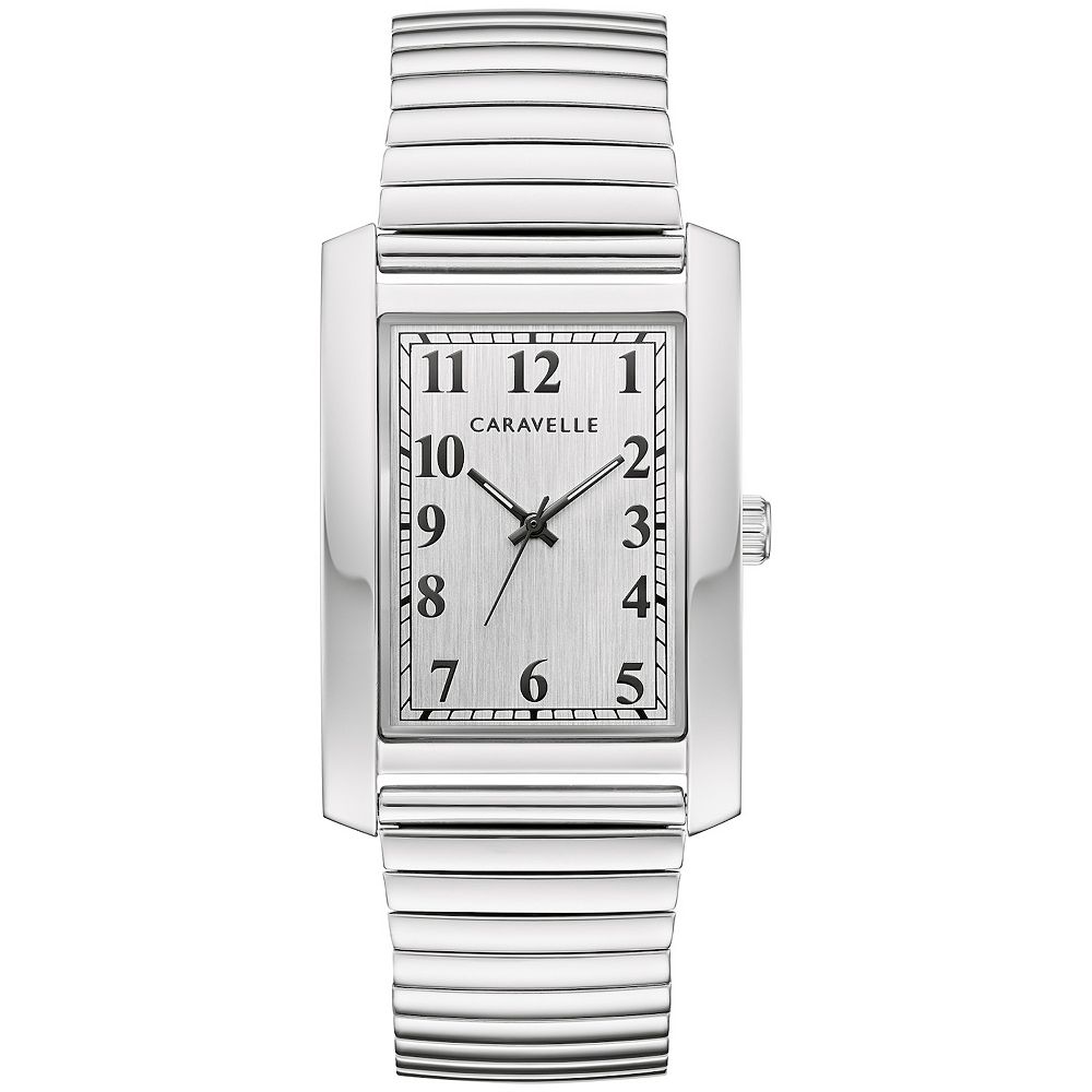 Caravelle by Bulova Men's Stainless Steel Rectangular Expansion Band ...