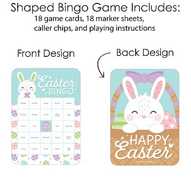Big Dot Of Happiness Spring Easter Bunny Cards & Markers Happy Easter Party Bingo Game 18 Ct