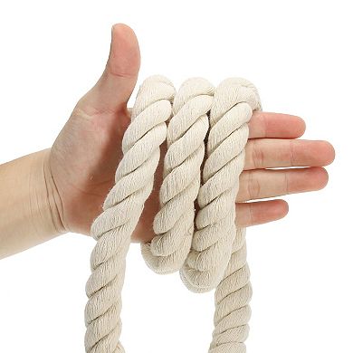 1 Inch x 15 Feet Natural Twisted Cotton Rope, 3 Strand Soft Craft Rope ...