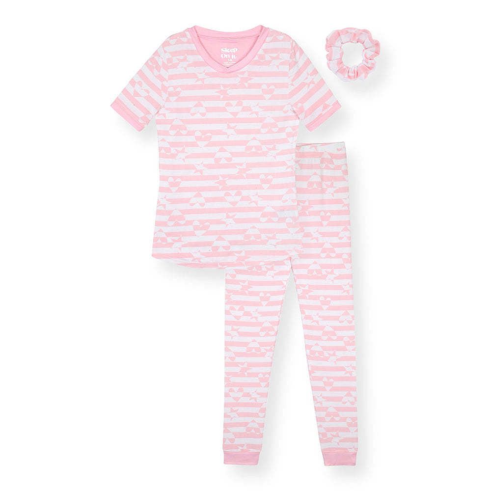 Sleep On It Girls 2-Piece Super Soft Jersey Snug-Fit Pajama Top and ...