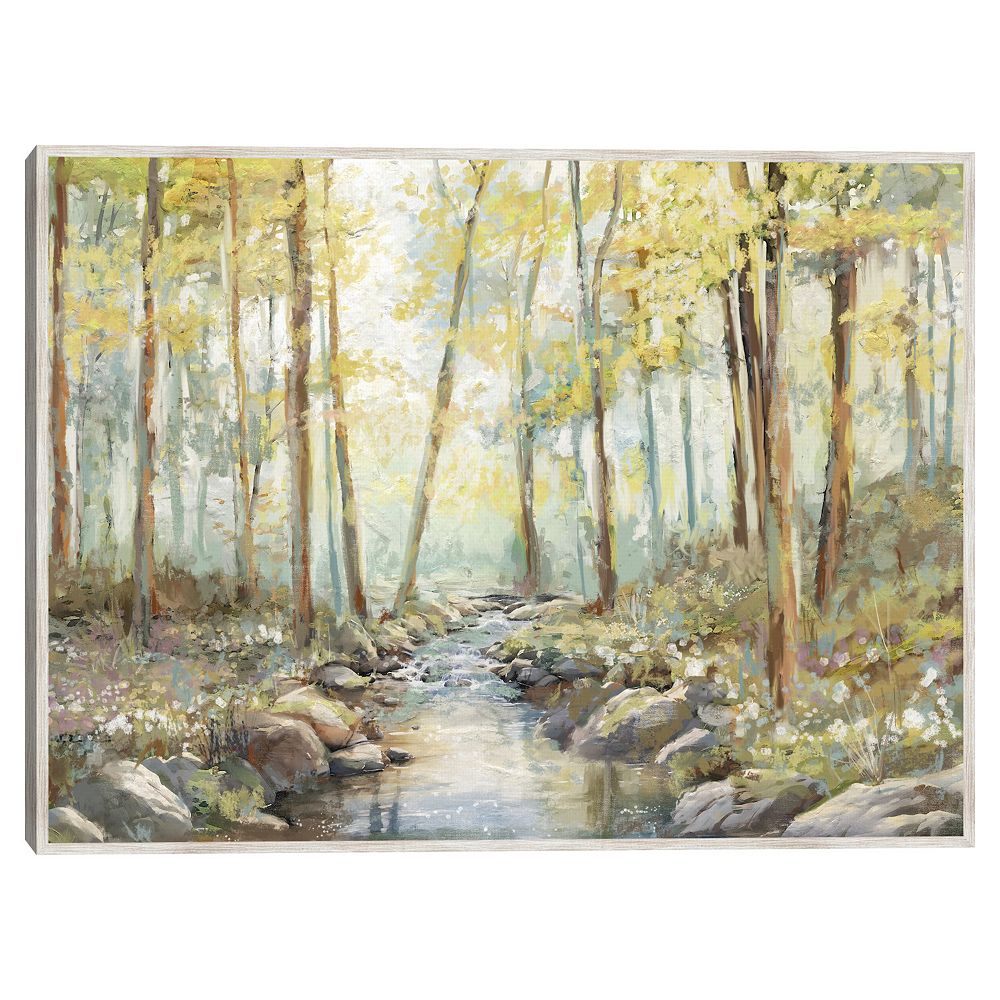 Masterpiece Forest Stream Framed Canvas Wall Art