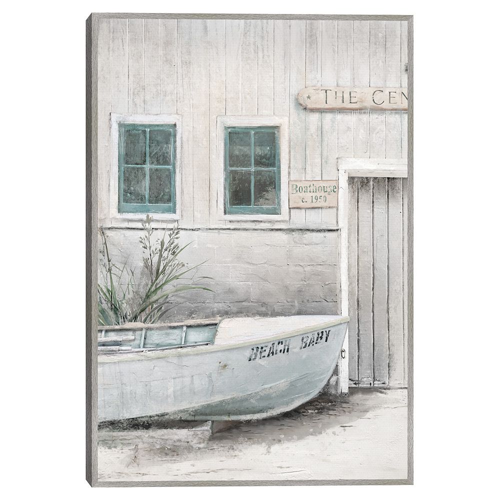 Masterpiece The Boathouse Framed Canvas Wall Art