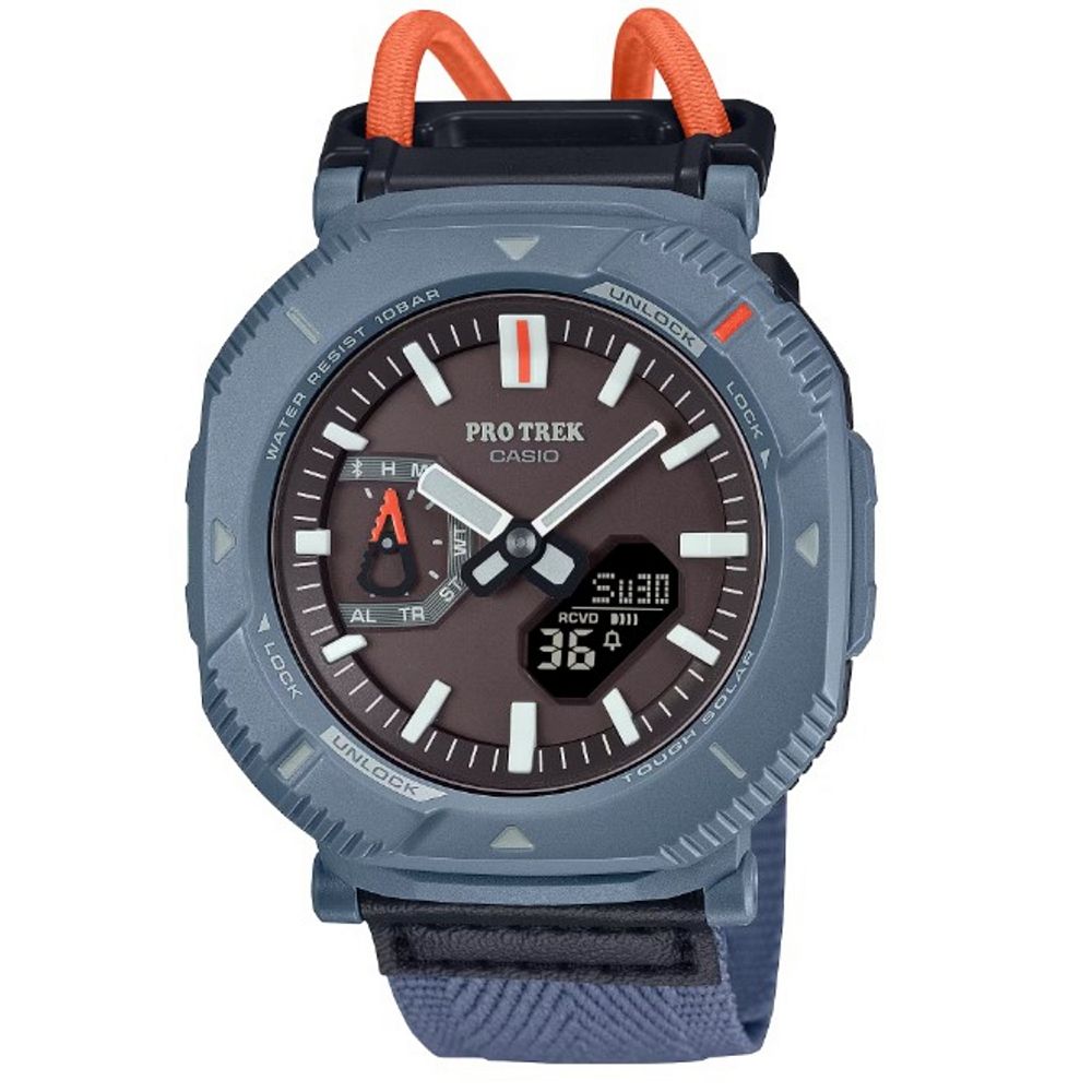 Casio Men's Pro Trek Hiking Digital Blue Cloth Strap Watch - PRJB001B-2
