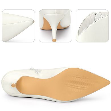 Pointed Toe V Cutout Stiletto Heel Ankle Booties for Women