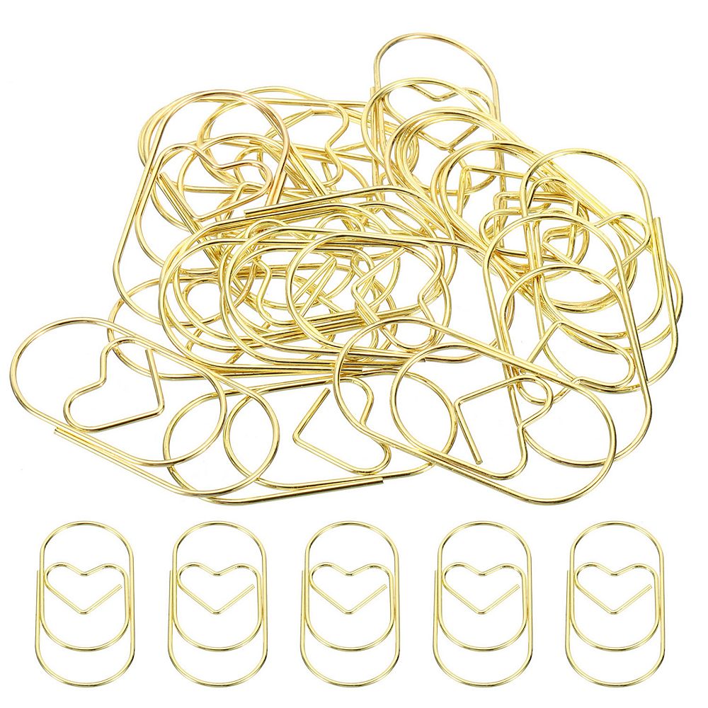 Paper Clip Heart-Shaped Cute Decorative Fun Clips Bookmarks 2 Inch for ...