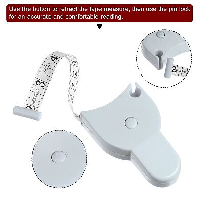 2 Pcs Body Measure Tape 60" Automatic Telescopic Tape Measure ...