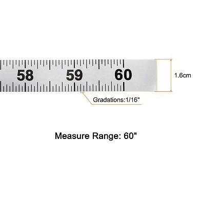 Self Adhesive Measuring Tape 60 Inch English Left to Right Reading Peel ...