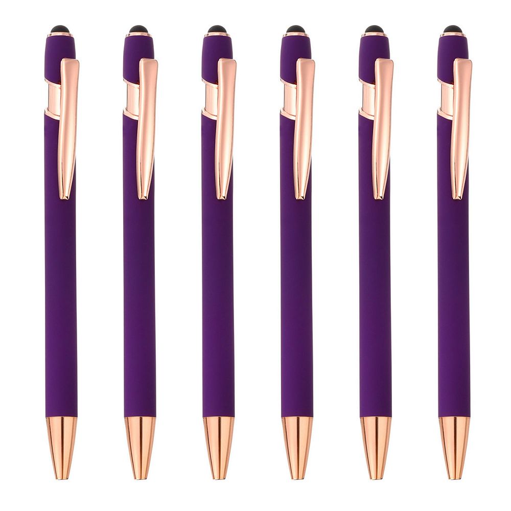 Ballpoint Pen, 2 in 1 Metal Pen Black Ink Medium Point Pen 6Pcs