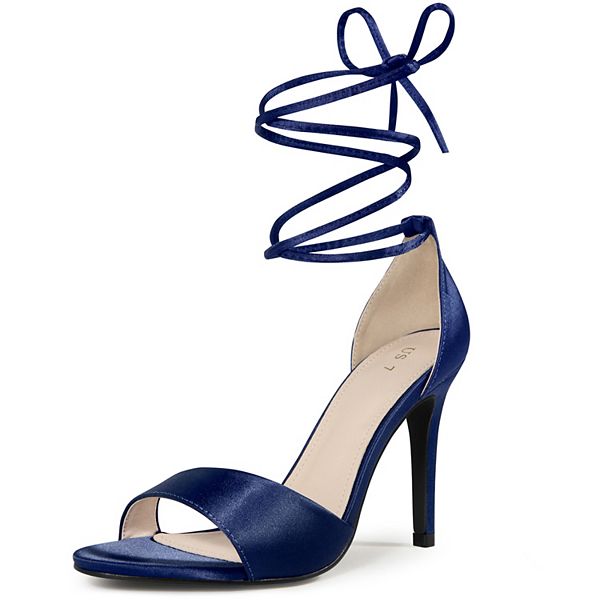 Lace Up Satin Heel Stiletto Heel Sandals for Women