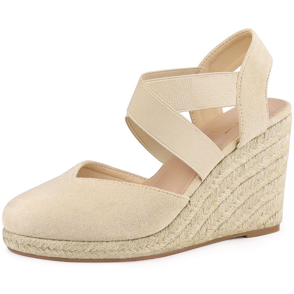 Platform Closed Toe Espadrille Wedge Heel Sandals for Women