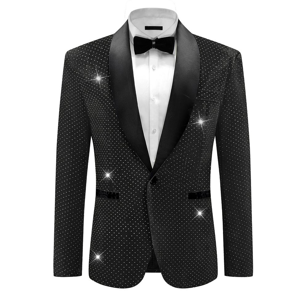 Sparkly Blazer for Men's Glitter Diamond Tuxedo Jacket Wedding ...
