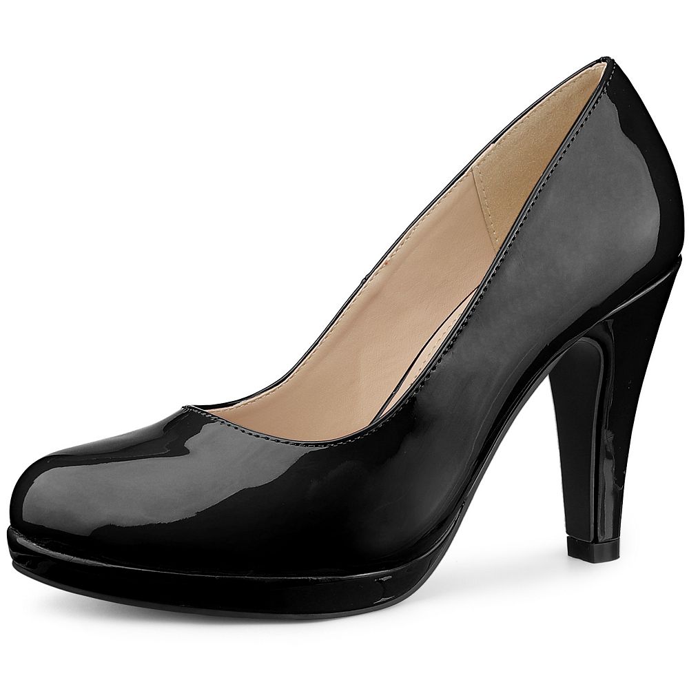 Round Toe Platform Stiletto Heel Pumps for Women