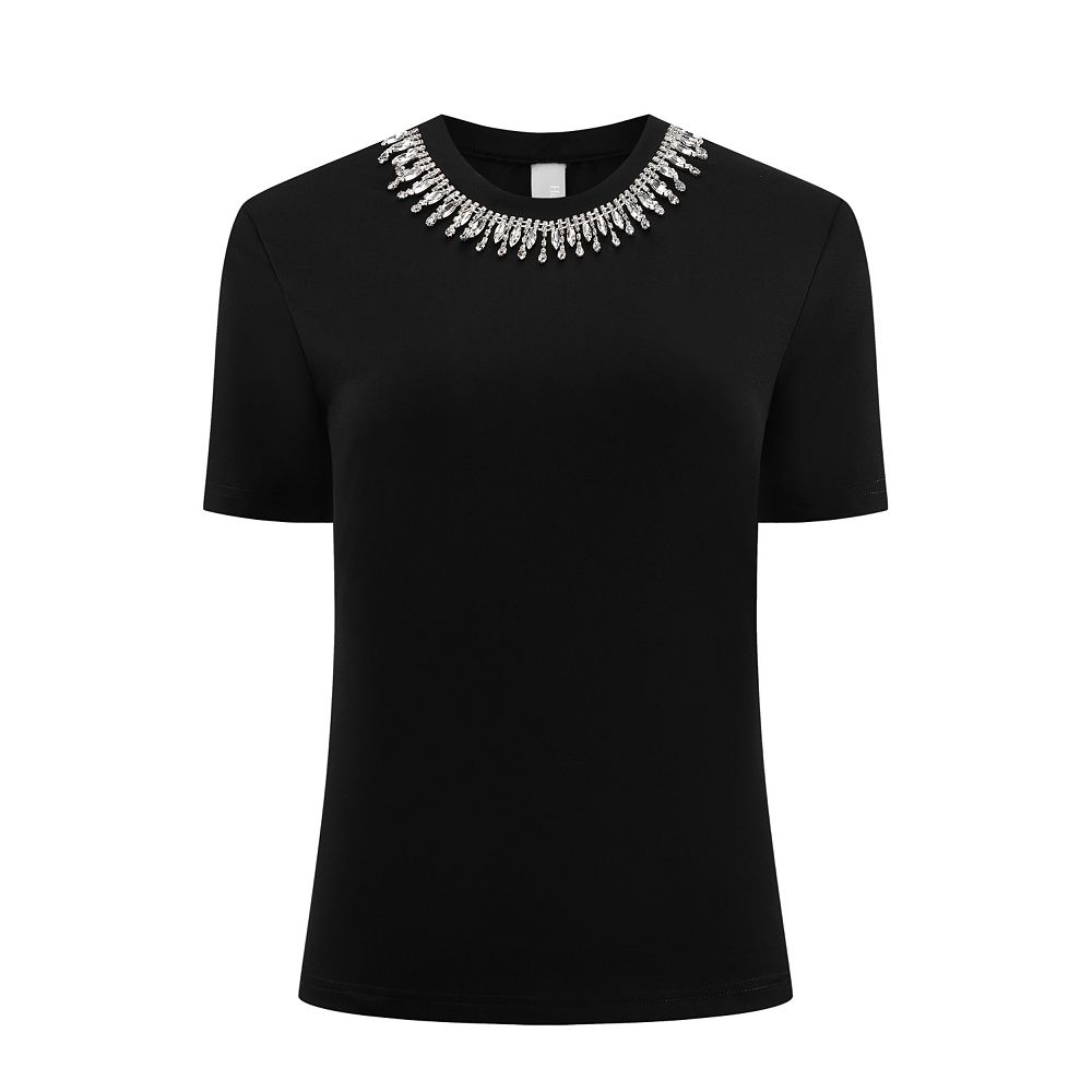 Women's Sparkly Blouse Cocktails Elegant Rhinestone Tops