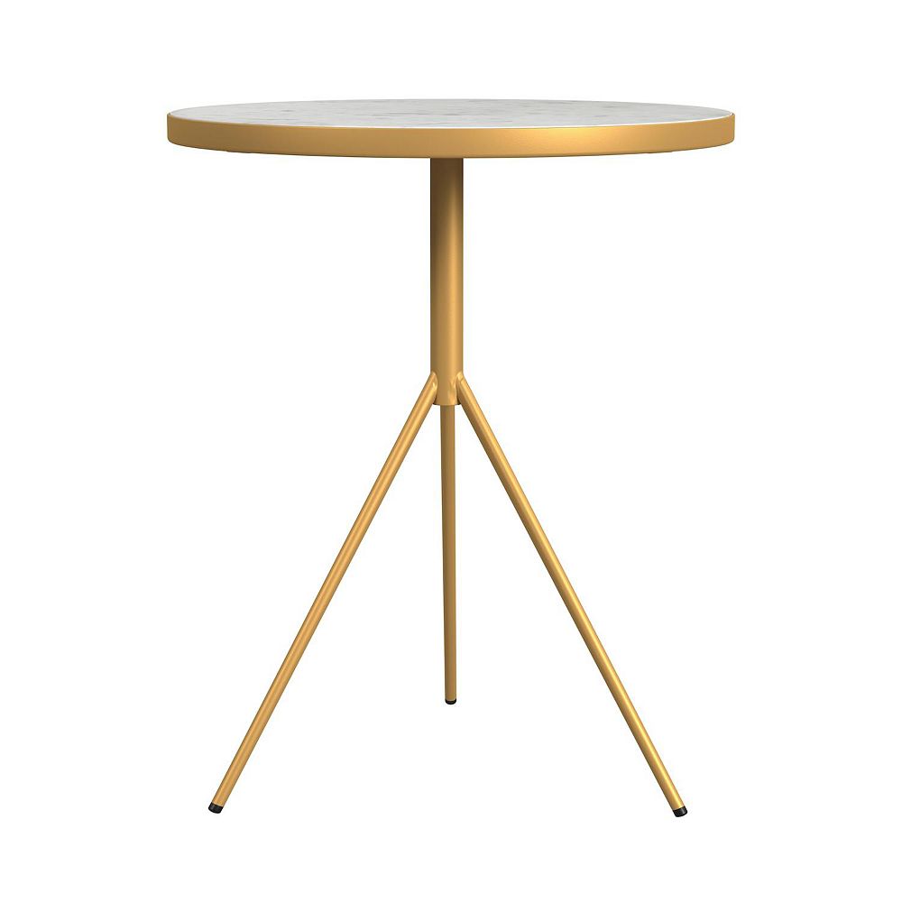 HomePop Marble Top Tripod End Table